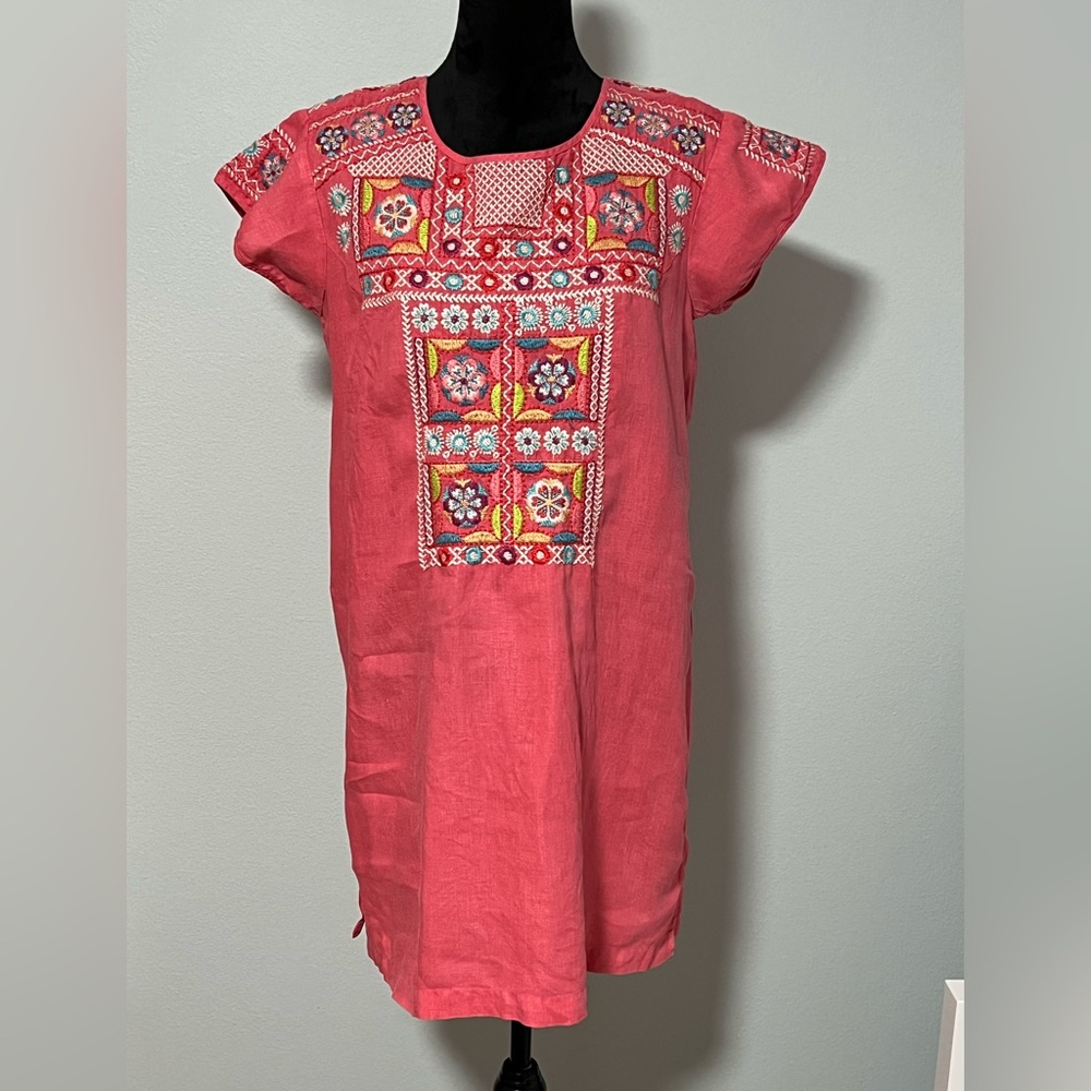 Johnny Was Embroidered Linen Dress - S - Gem